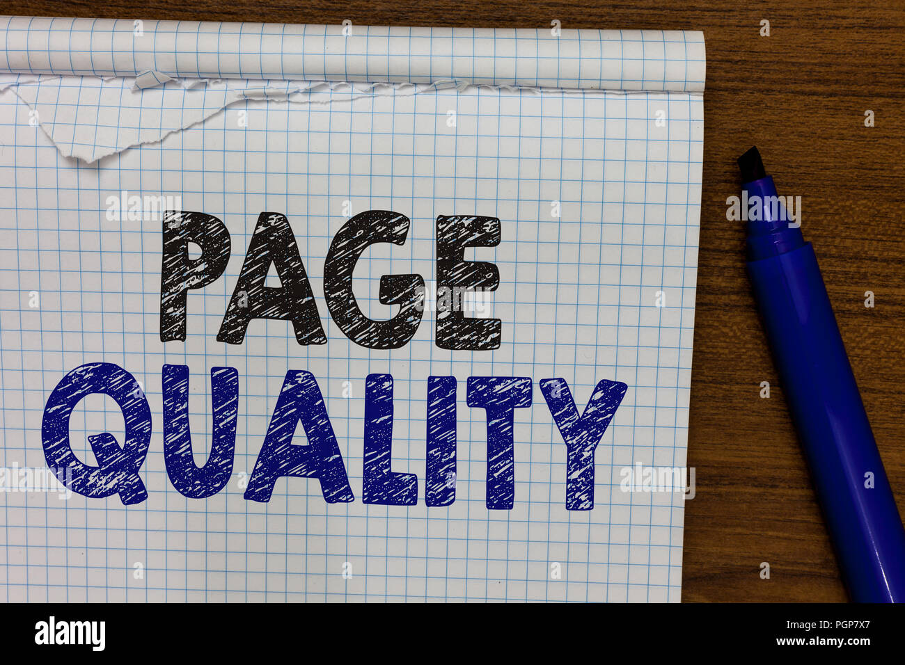 Word writing text Page Quality. Business concept for Effectiveness of a ...