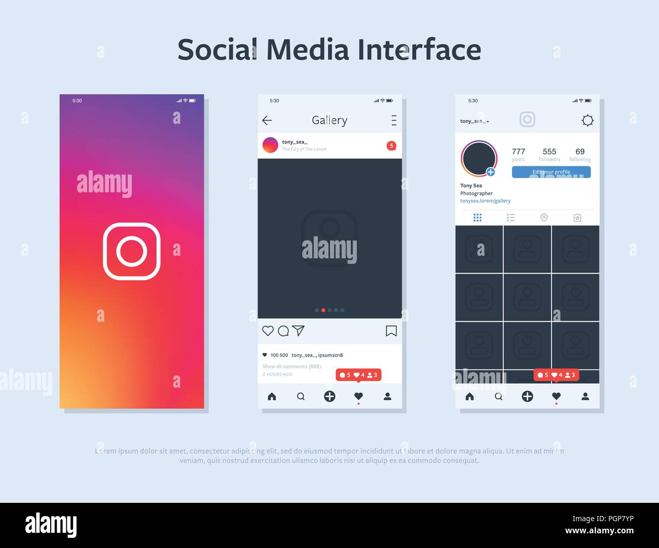 Design of smartphone with interface of application Stock Vector Image ...