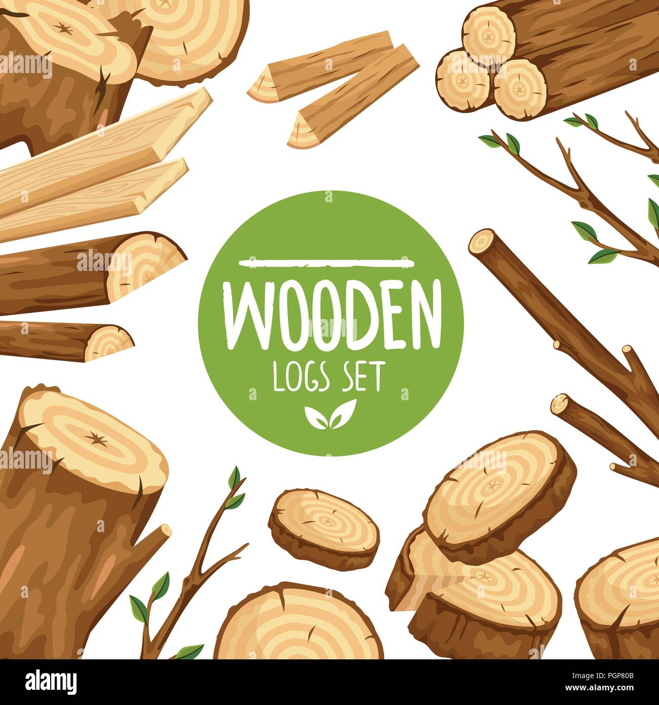 Frame of logs Stock Vector Images - Alamy