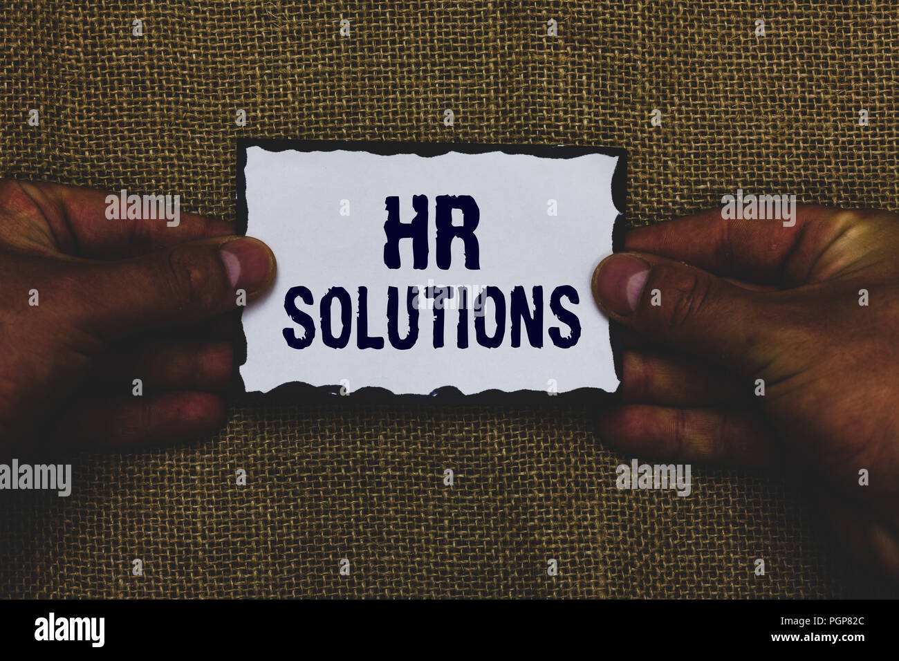 Handwriting text Hr Solutions. Concept meaning Outsourced Human ...
