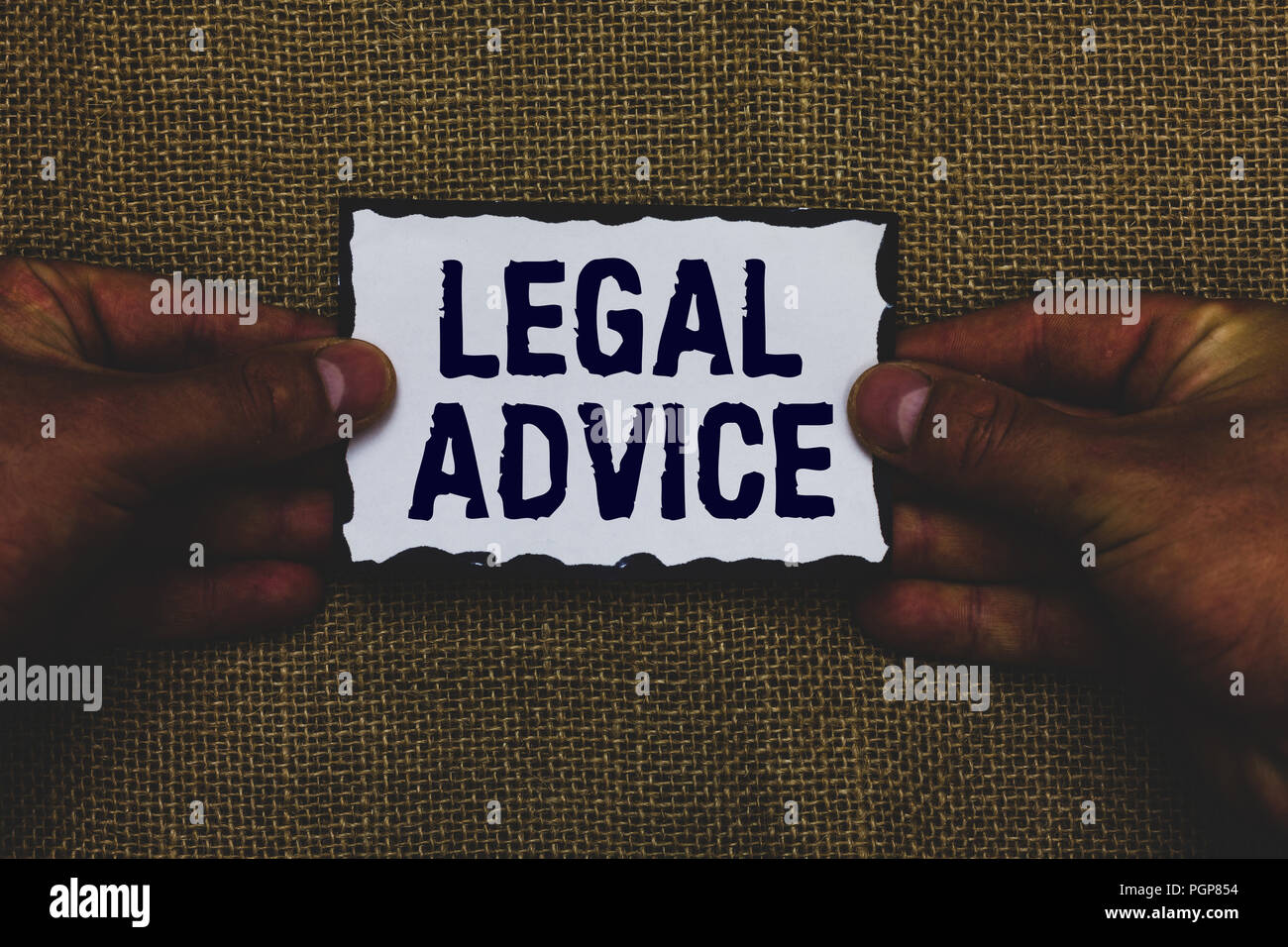 Handwriting text Legal Advice. Concept meaning Lawyer opinion about law ...