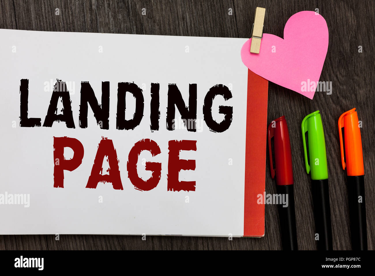 Word writing text Landing Page. Business concept for Website accessed by clicking a link on ...