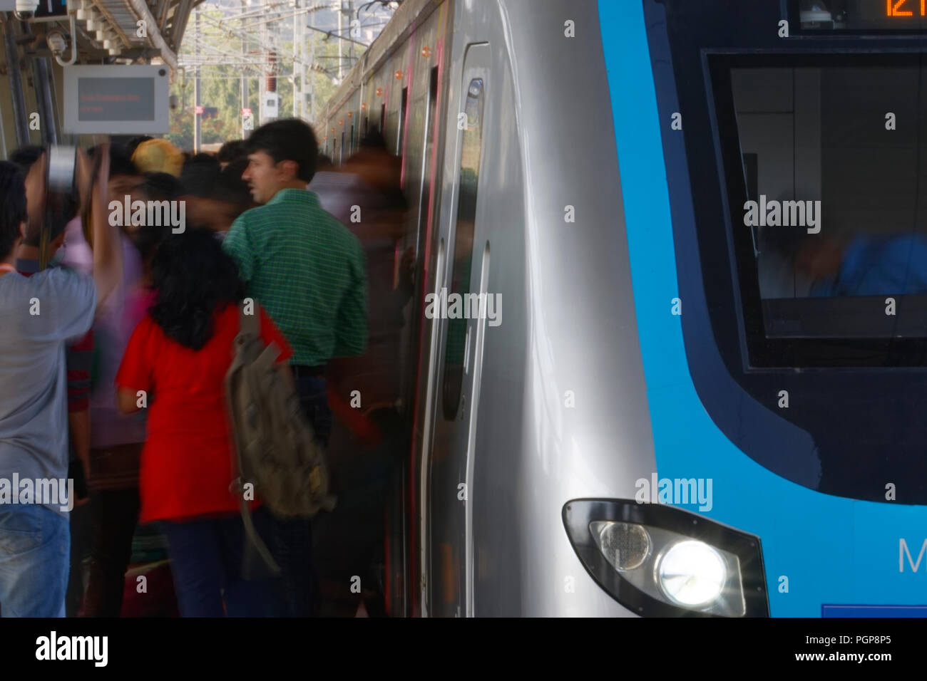 Mumbai Metro train interior and exterior. Comfortable, modern , fast ...