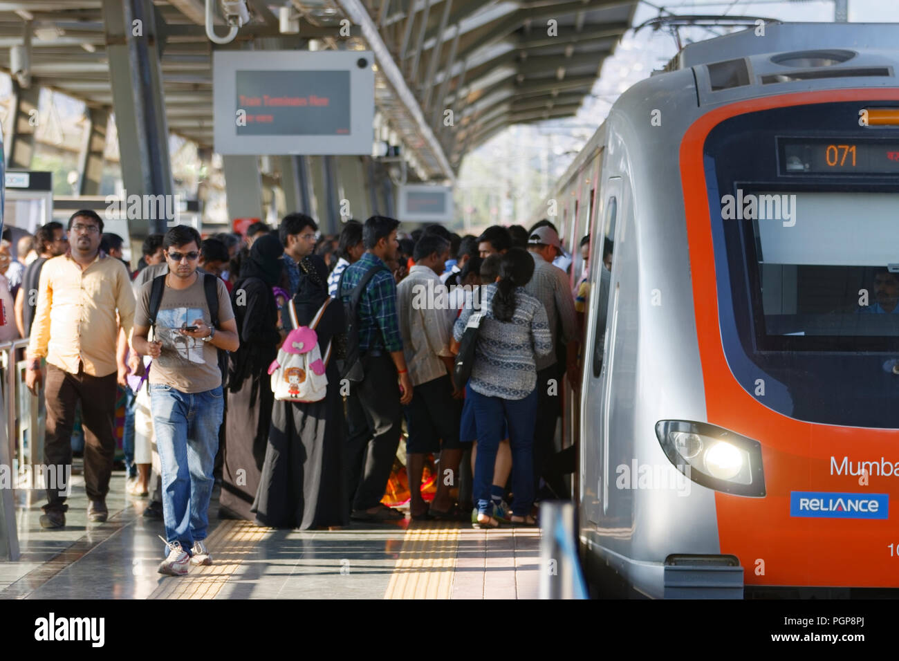 Mumbai Metro train interior and exterior. Comfortable, modern , fast ...