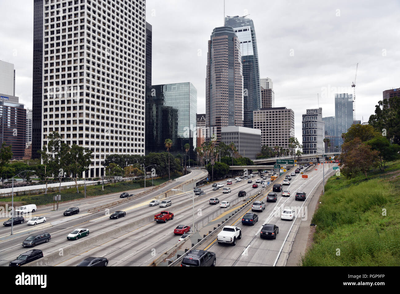 Harbor Freeway leading into downtown Los Angeles Stock Photo - Alamy