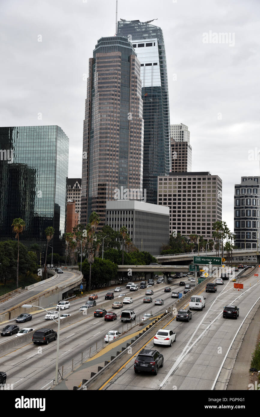 The Harbor Freeway leading into downtown Los Angeles Stock Photo - Alamy