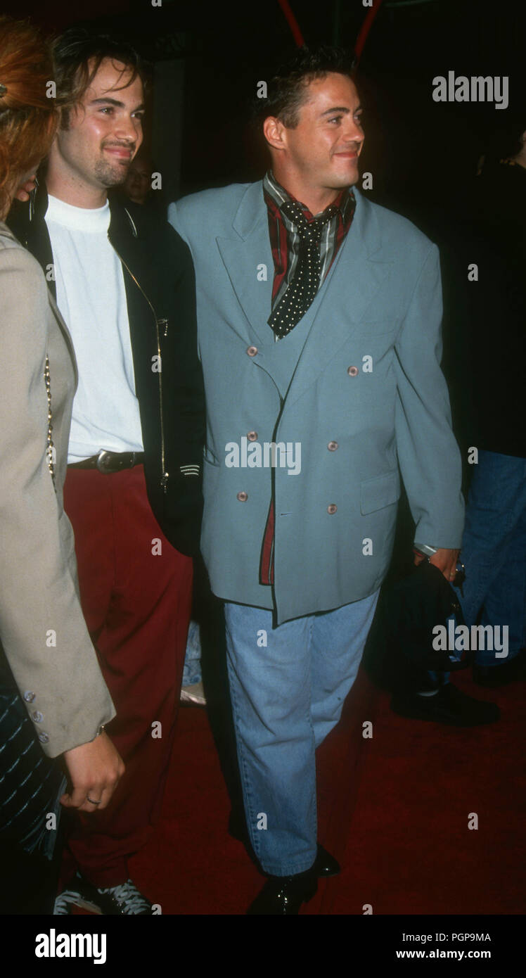HOLLYWOOD, CA - AUGUST 25: (L-R) Actors Neill Barry and Robert Downey ...