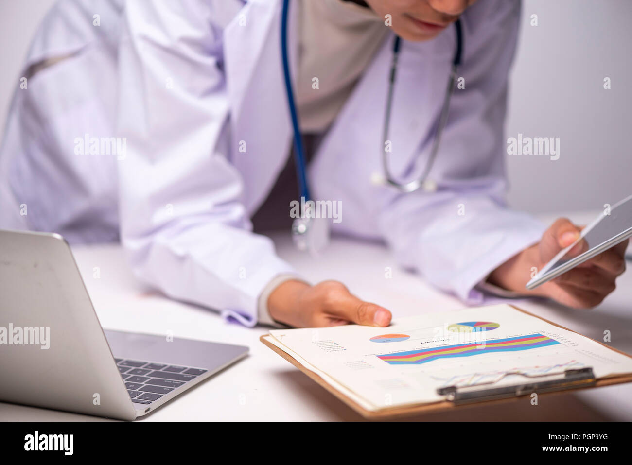 Closeup Portrait of Food Researcher Examination Activity of Bio Plant ...