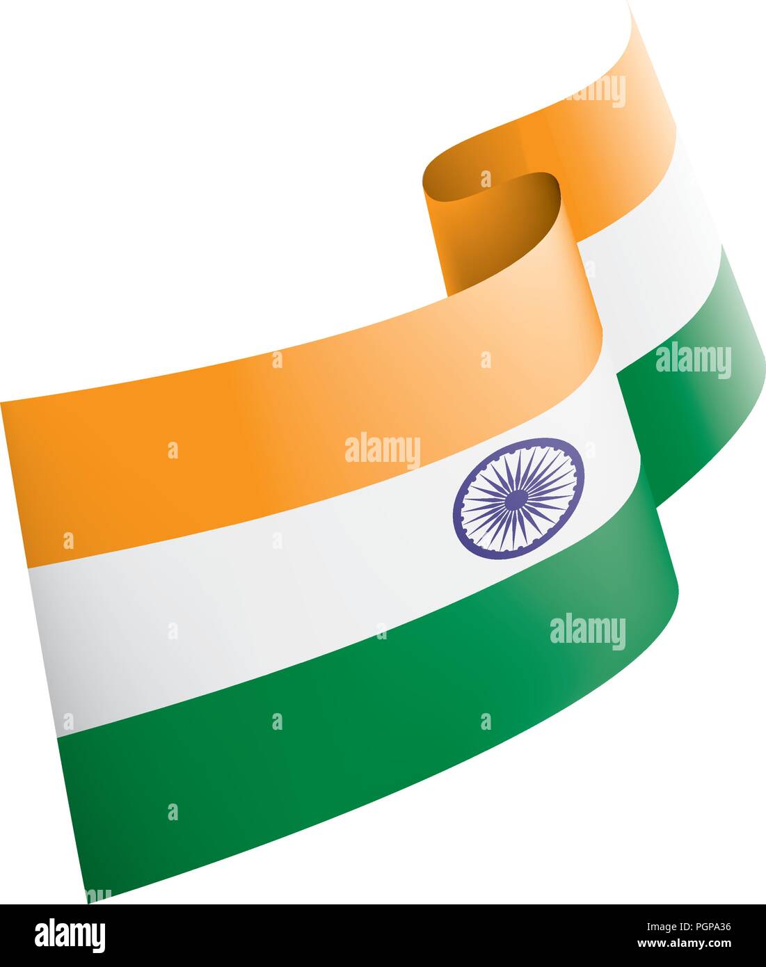 India flag, vector illustration on a white background Stock Vector ...