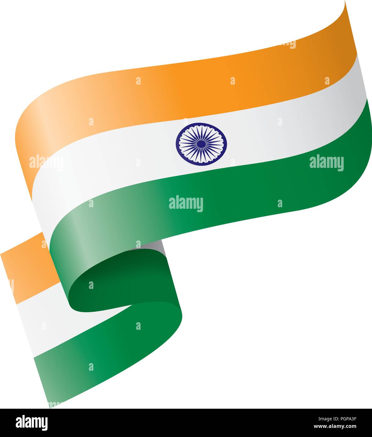 India flag, vector illustration on a white background Stock Vector ...