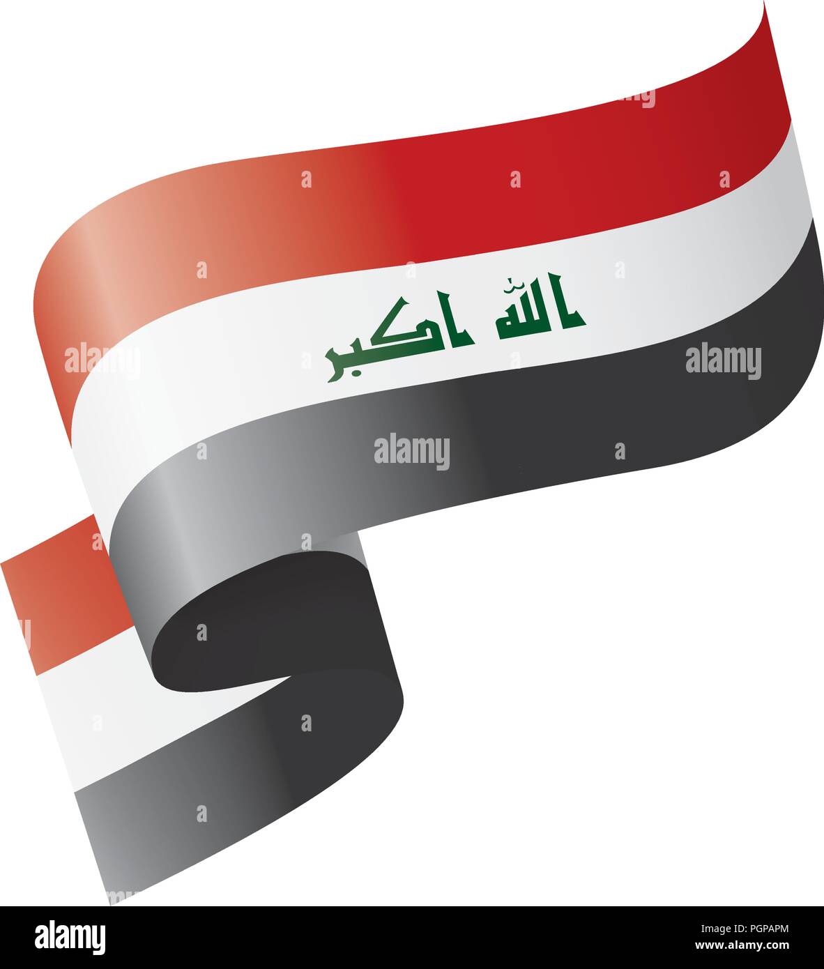 Iraqi flag, vector illustration on a white background Stock Vector ...