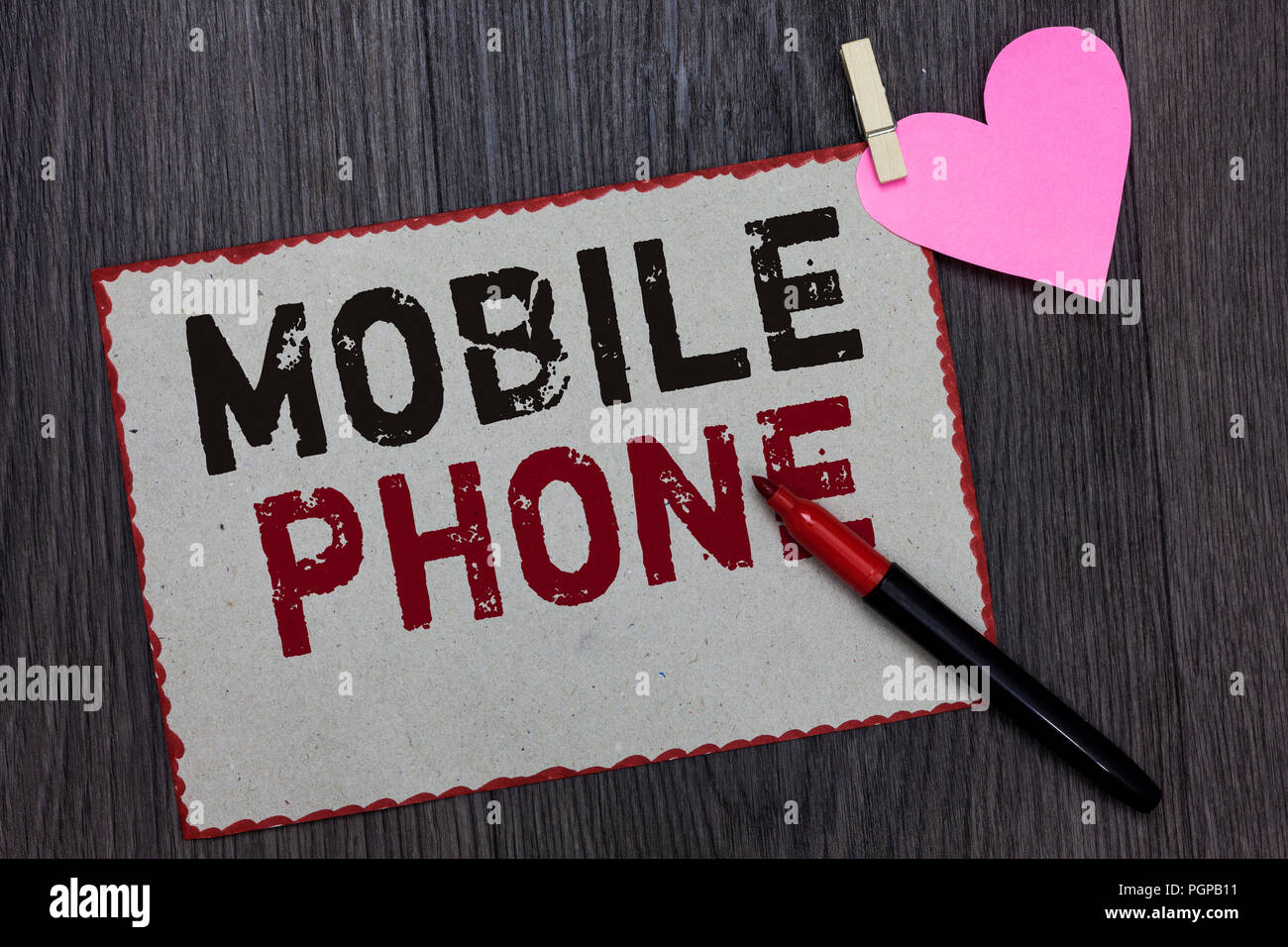 Text sign showing Mobile Phone. Conceptual photo A handheld device used ...