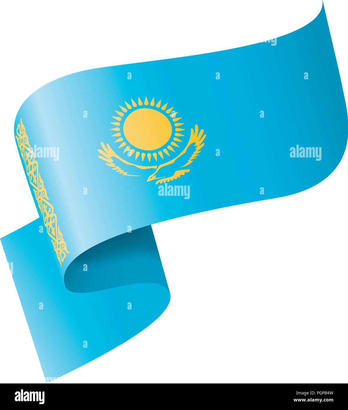 Kazakhstan flag, vector illustration on a white background Stock Vector ...