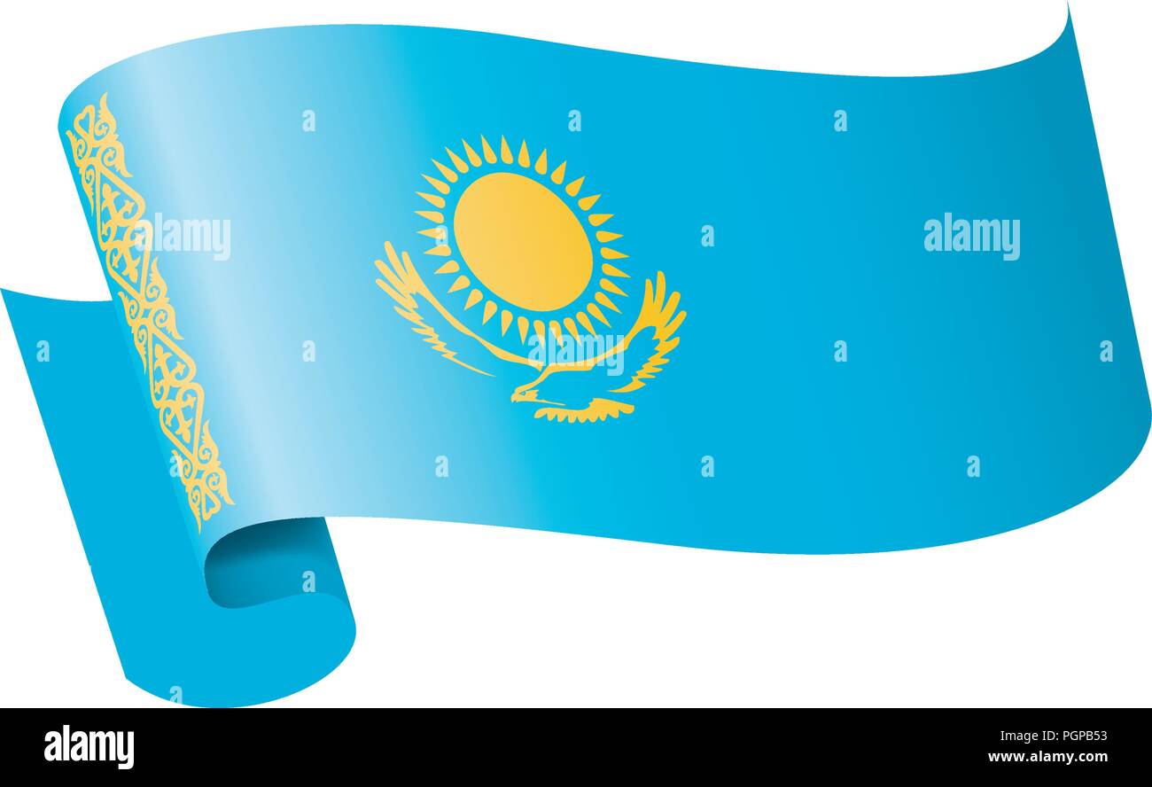 Kazakhstan flag, vector illustration on a white background Stock Vector ...