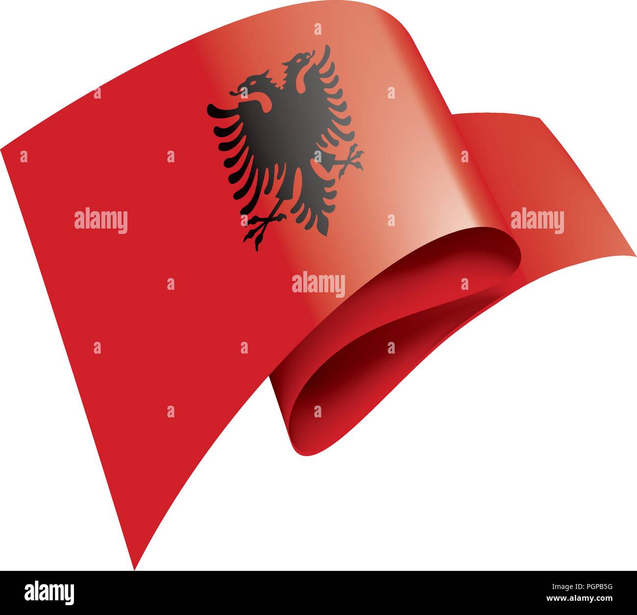 Albania flag, vector illustration on a white background Stock Vector ...