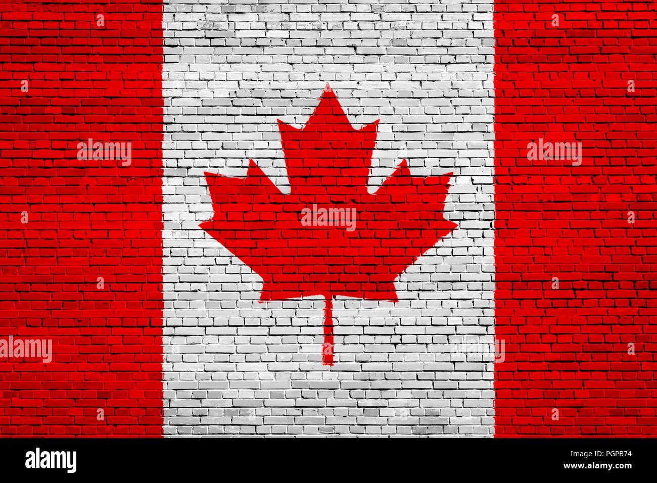 National flag of Canada on a brick background Stock Photo - Alamy