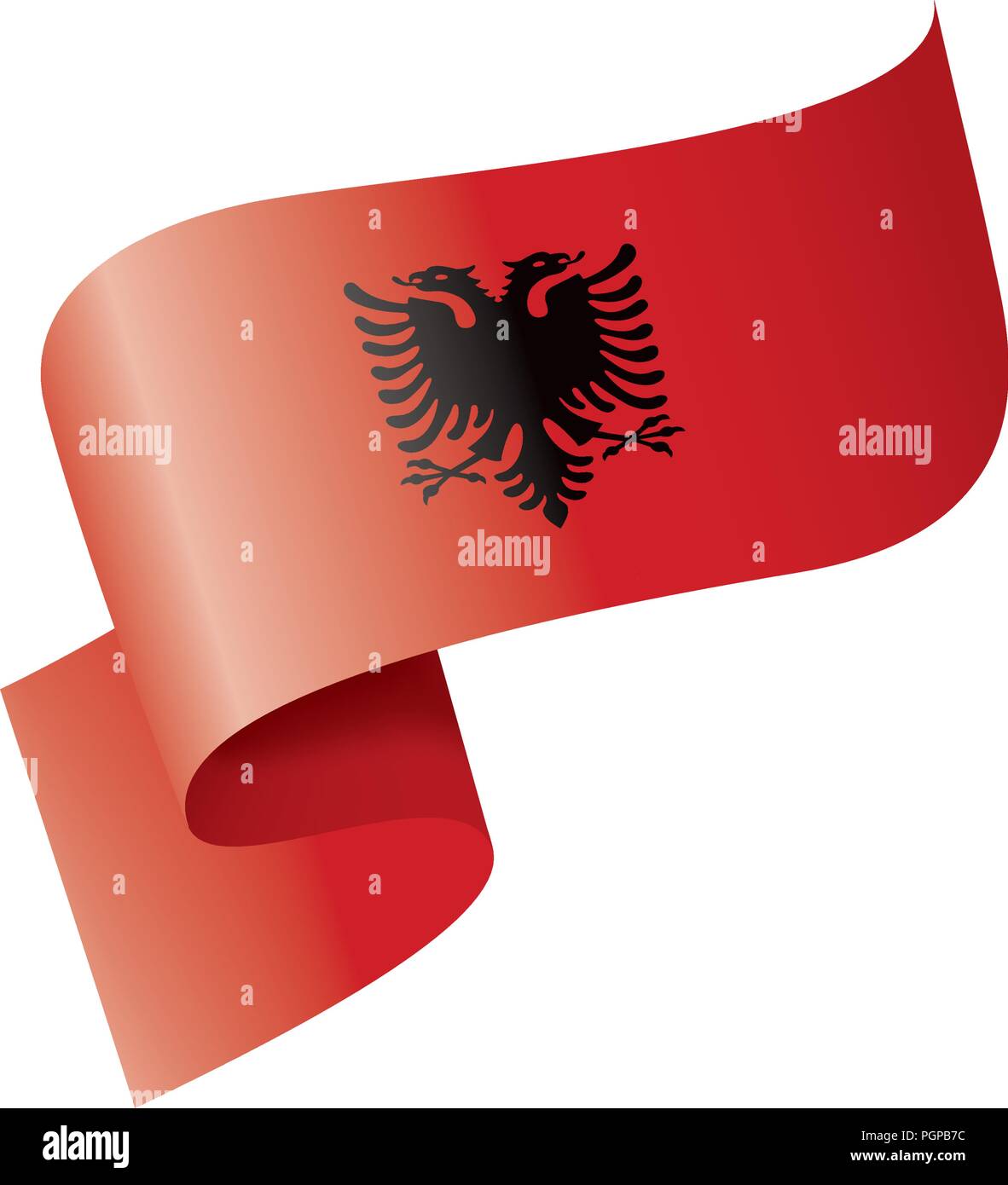 Albania flag, vector illustration on a white background Stock Vector ...