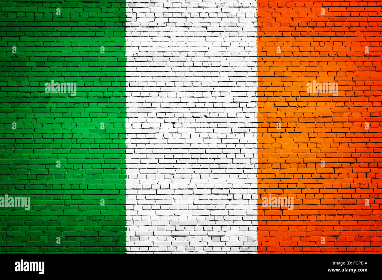 National flag of Ireland on a brick background Stock Photo - Alamy