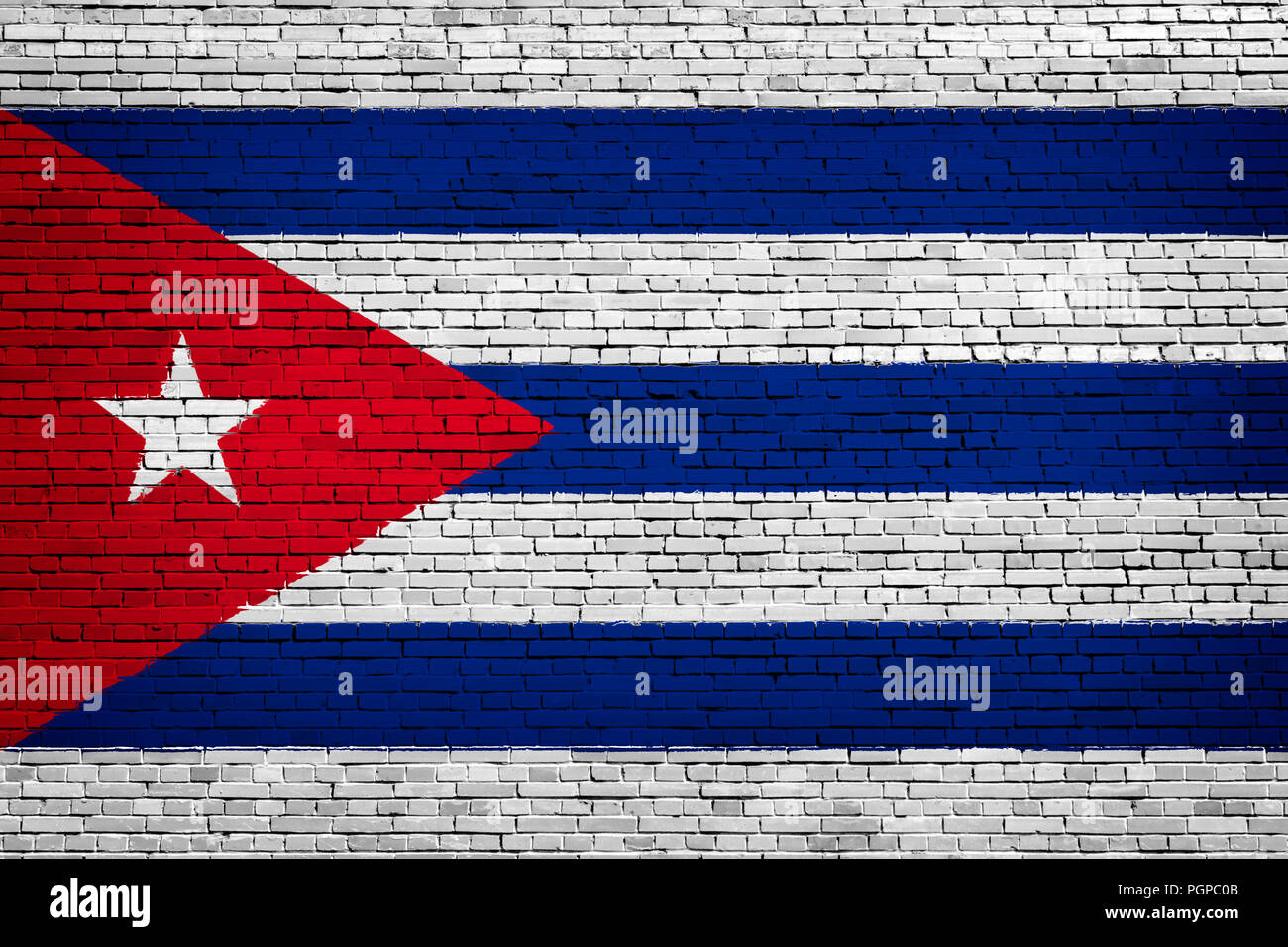 National flag Cuba on a brick background Stock Photo - Alamy