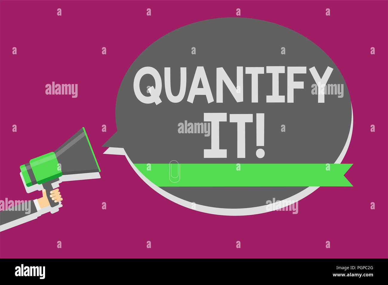 Writing note showing Quantify It. Business photo showcasing Measure the ...