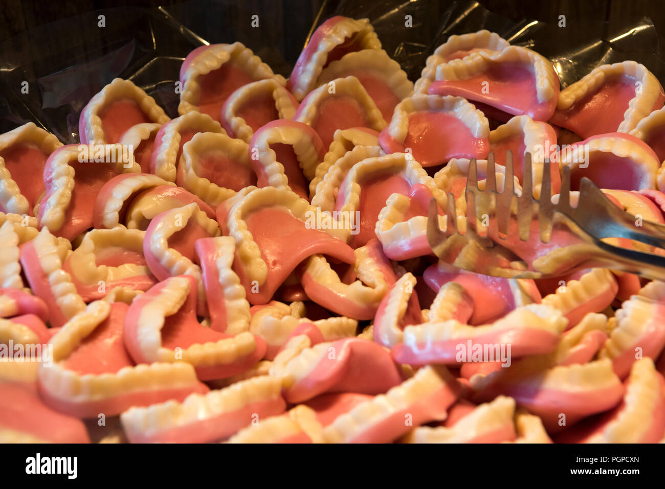 The famous candy store's in the center of Prague, a display of candy ...
