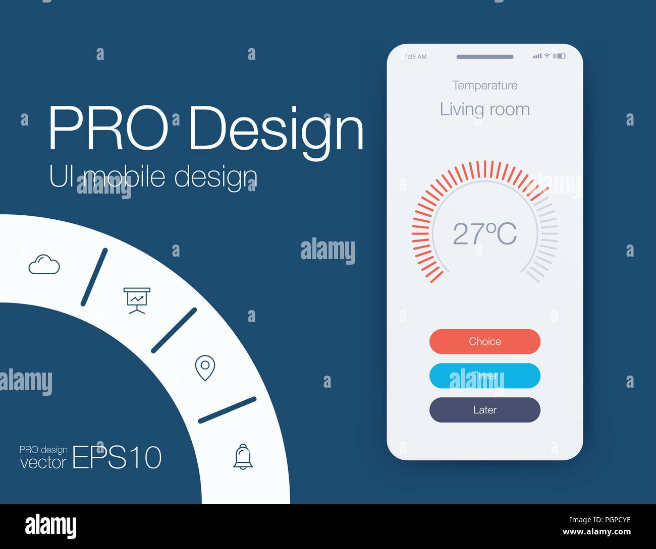 Weather Mobile UI kit. Material Design UI, UX, GUI. Responsive web ...