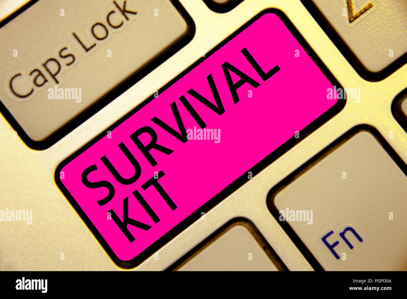 Text sign showing Survival Kit. Conceptual photo Emergency Equipment ...