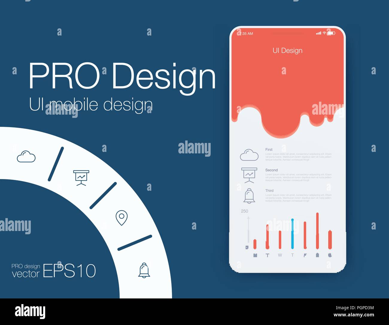 Weather Mobile UI kit. Material Design UI, UX, GUI. Responsive web ...