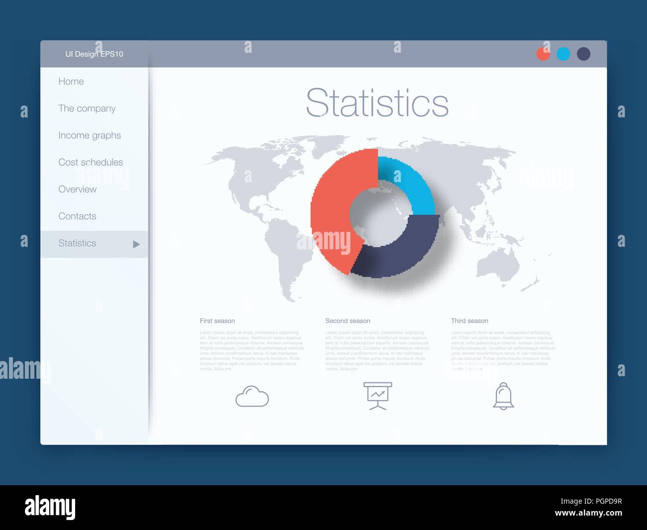 Dashboard infographic template with modern UI design Stock Vector Image ...