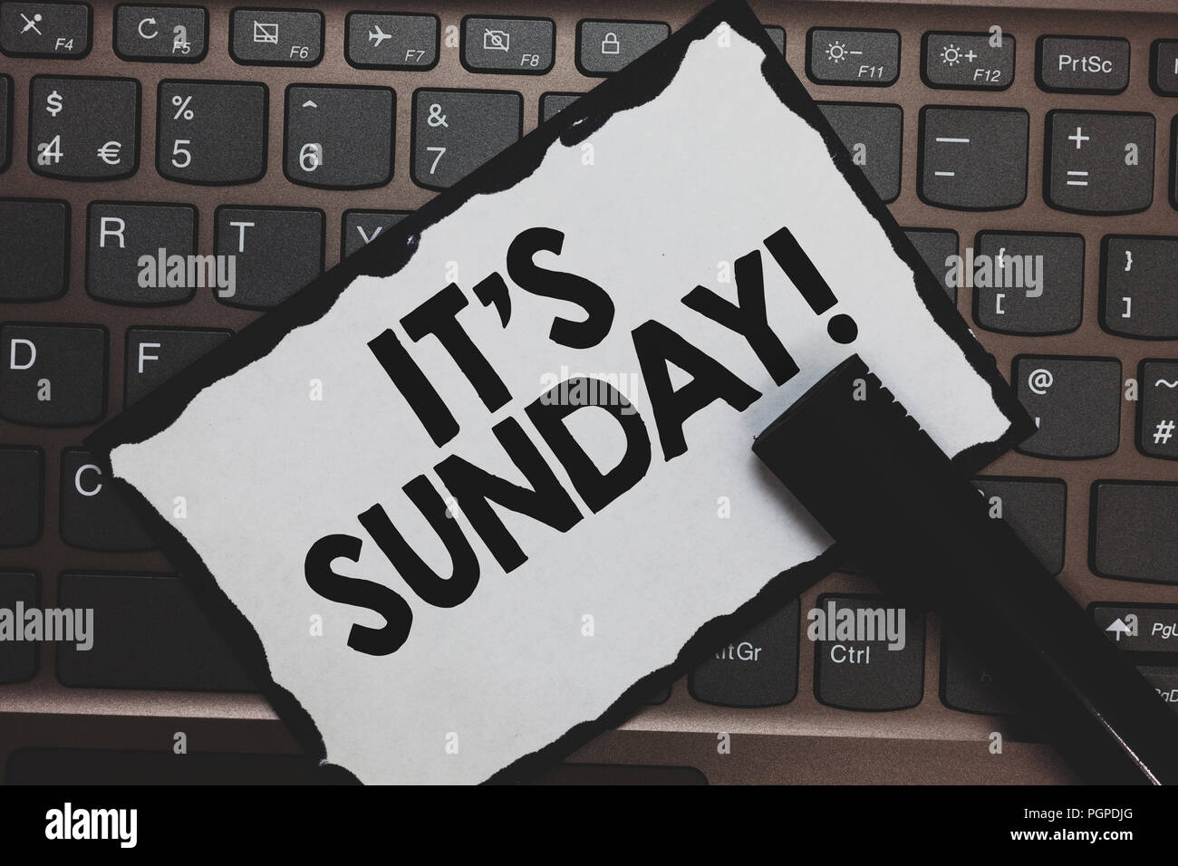 Handwriting text It s is Sunday. Concept meaning Day of rest and ...