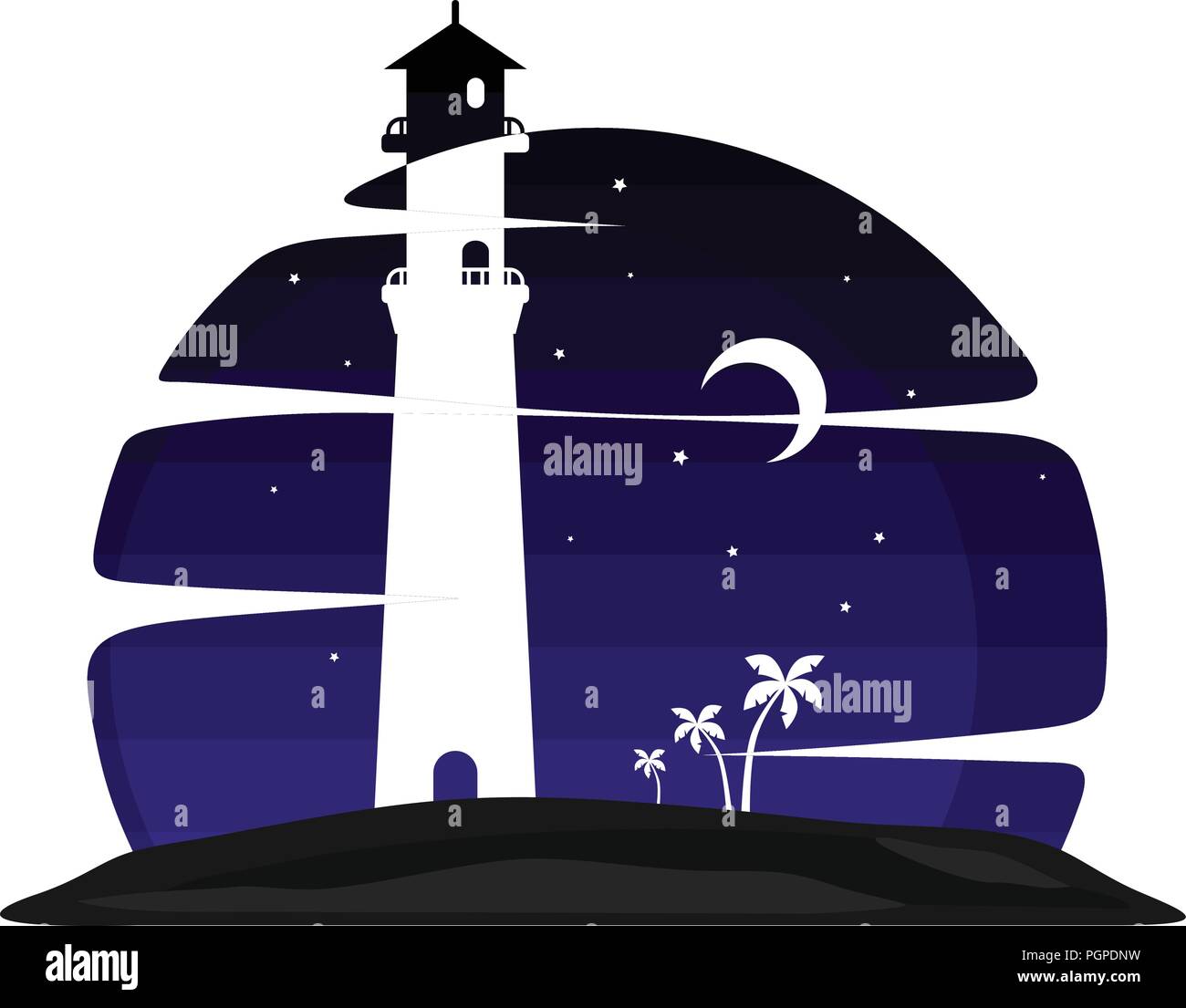 lighthouse beach island view vector art Stock Vector Image & Art - Alamy