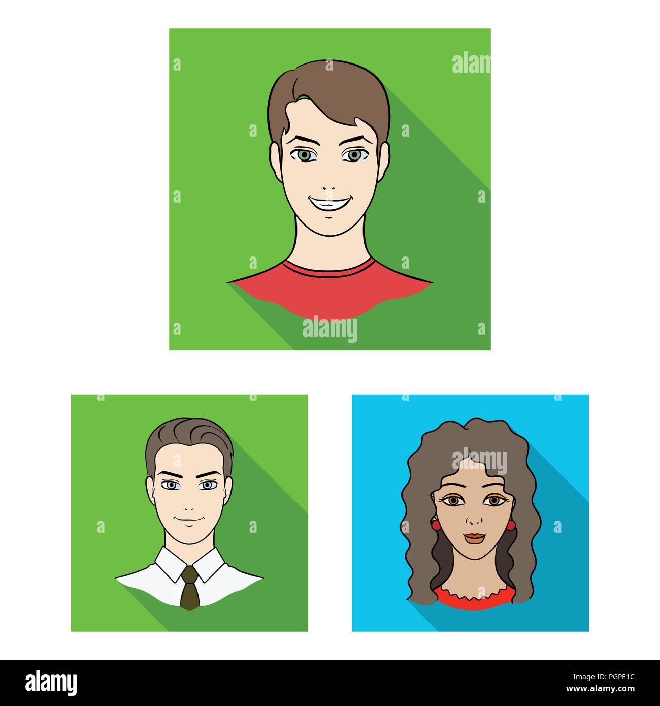 Avatar and face flat icons in set collection for design. A person ...