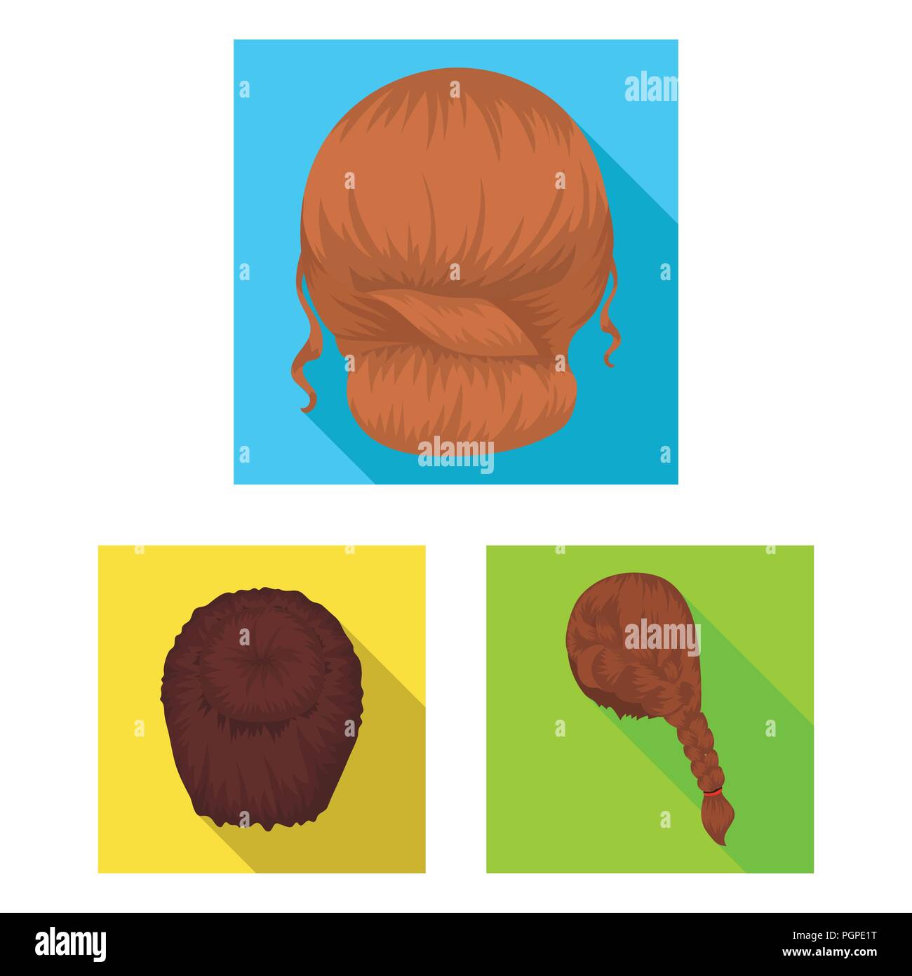 Female hairstyle flat icons in set collection for design. Stylish ...