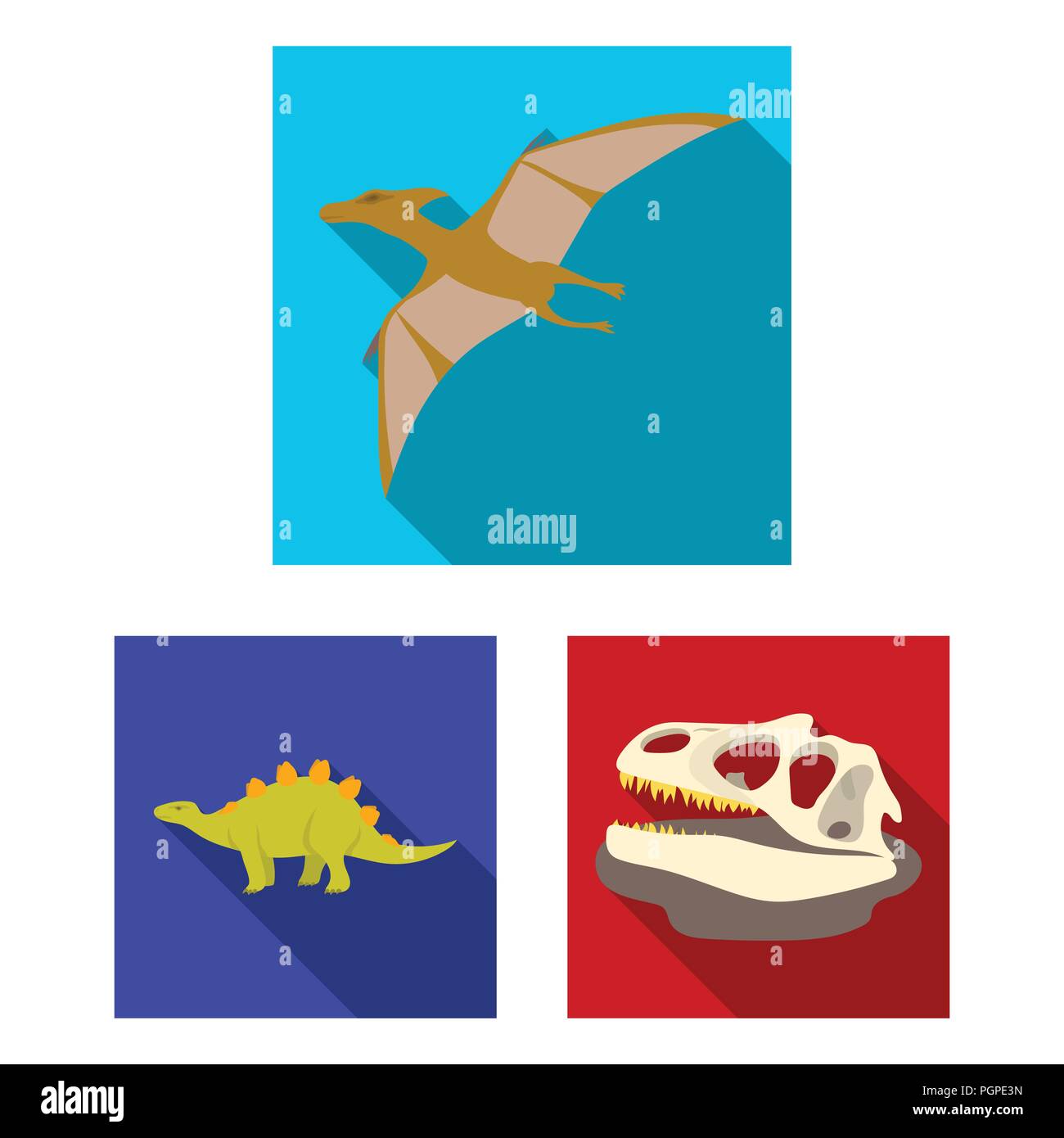 Different dinosaurs flat icons in set collection for design ...