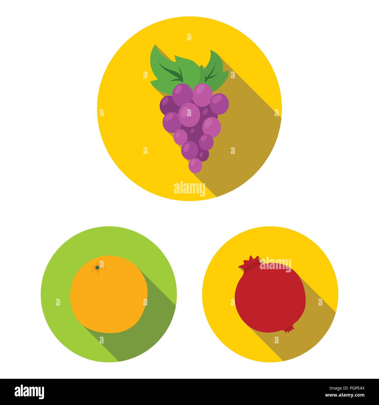 Different fruits flat icons in set collection for design. Fruits and ...