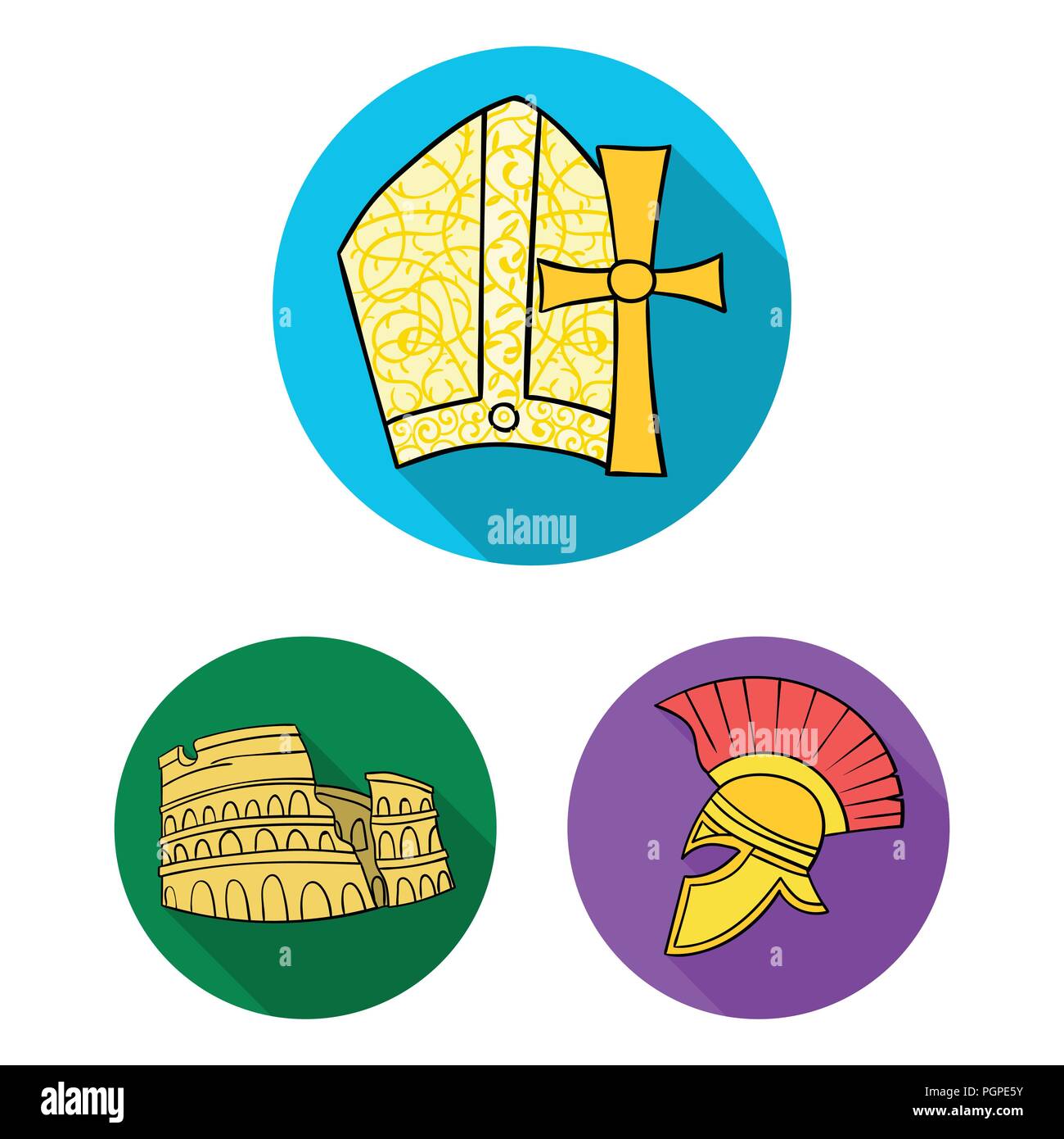 Country Italy flat icons in set collection for design. Italy and ...