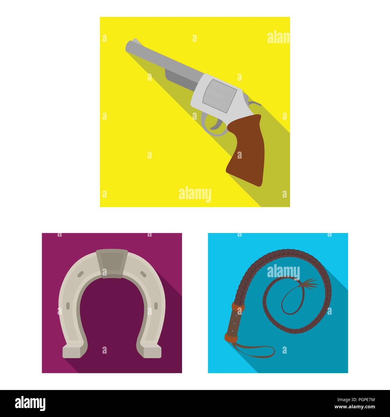 Rodeo, competition flat icons in set collection for design. Cowboy and ...