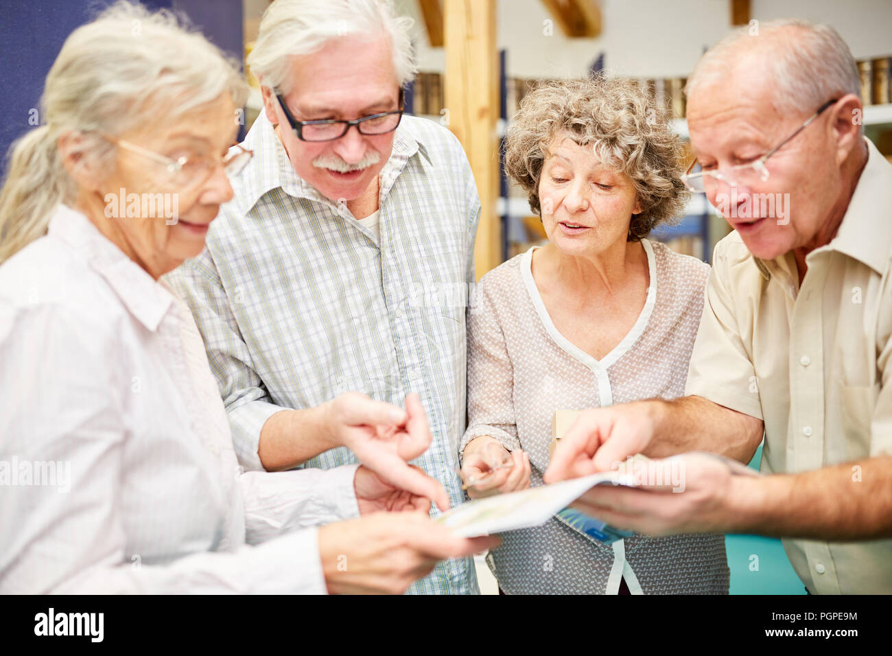 Group seniors learning in hi-res stock photography and images - Alamy