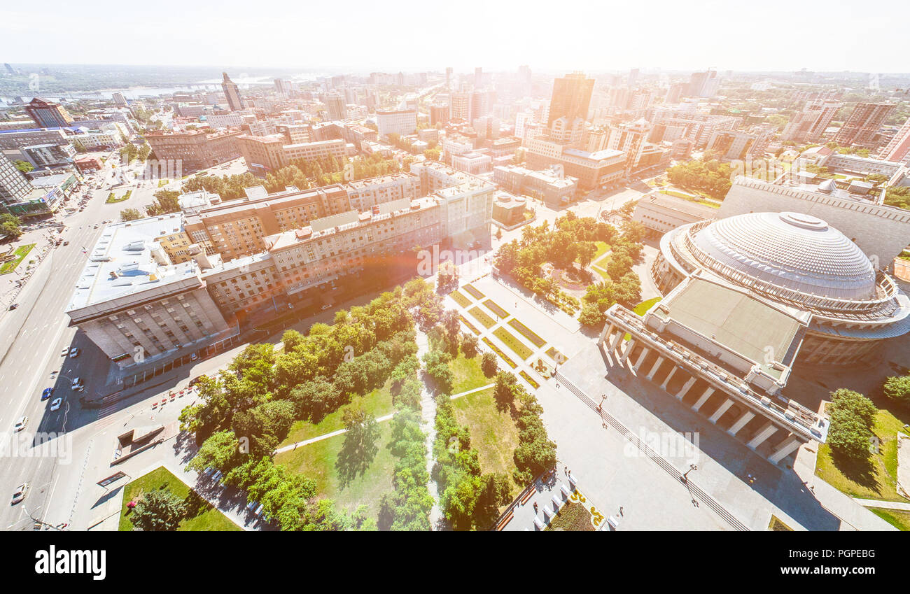 Aerial city view with roads, houses and buildings Stock Photo - Alamy