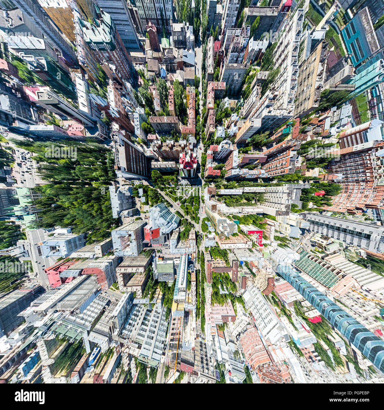 Aerial city view with roads, houses and buildings Stock Photo - Alamy