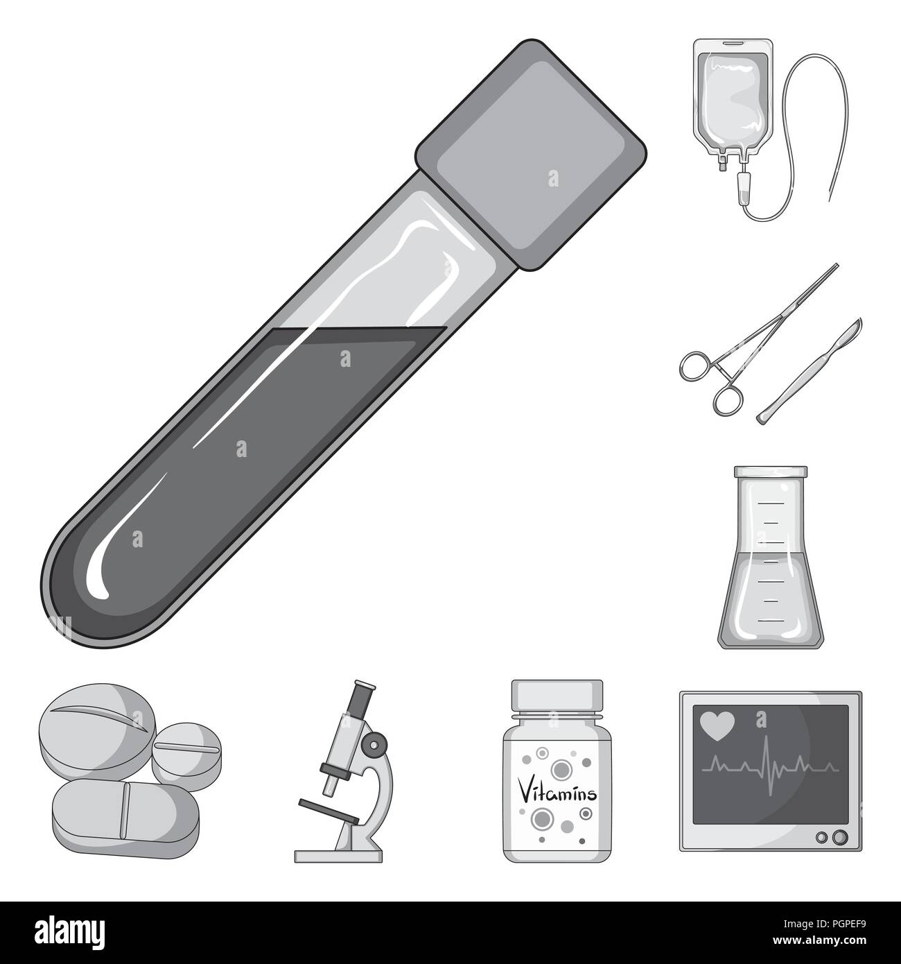 Medicine and treatment monochrome icons in set collection for design ...
