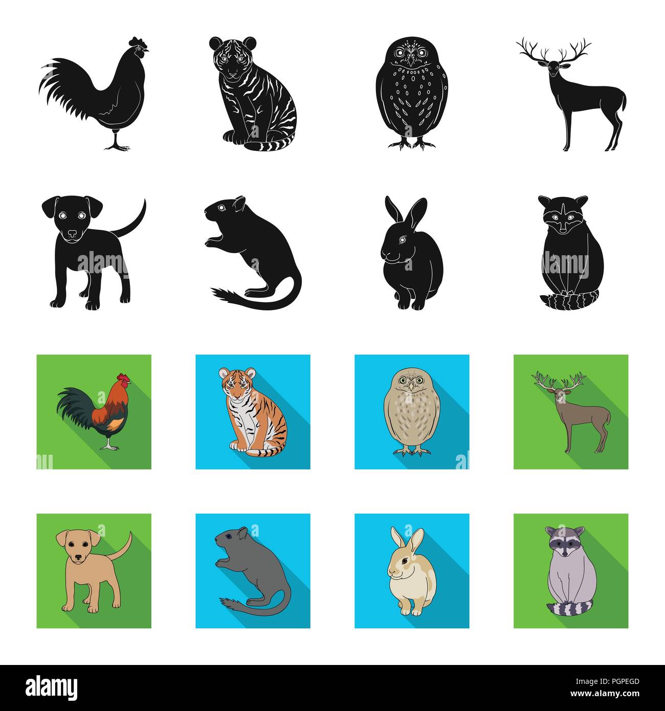 Puppy, rodent, rabbit and other animal species.Animals set collection ...