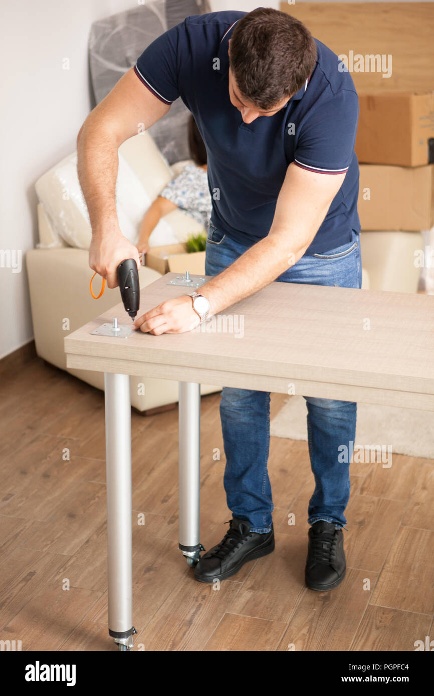 Man using power tools hi-res stock photography and images - Alamy