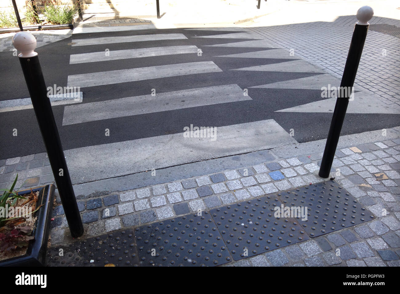 zebra crossing in town centre of Honfleur, Normandy France Stock Photo ...