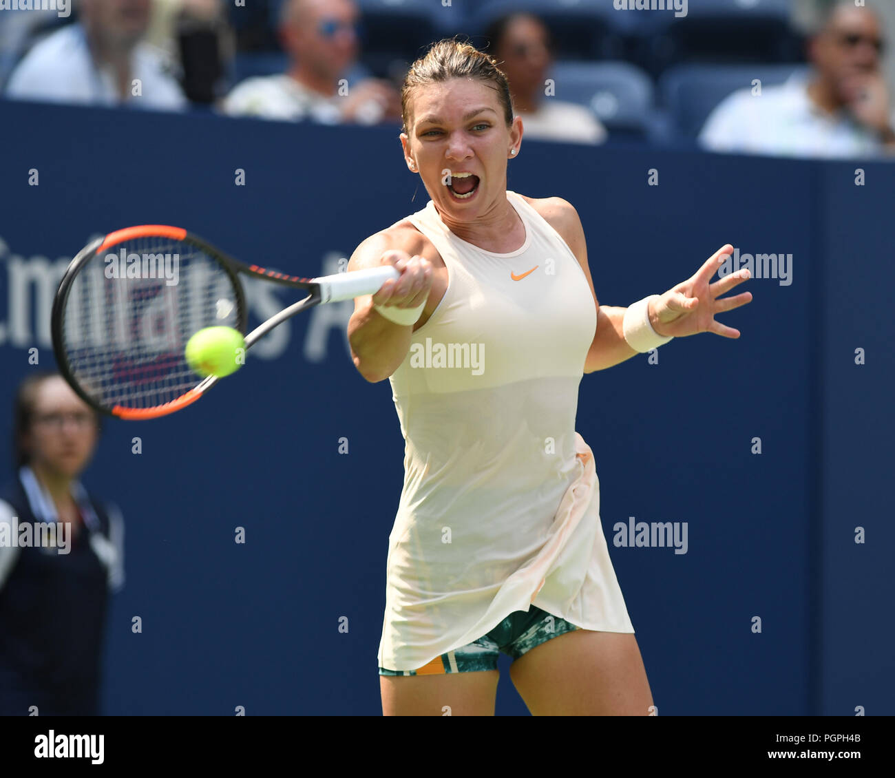 Flushing NY, USA. 27th Aug, 2018. Simona Halep Vs Kaia Kanepi on Louis ...