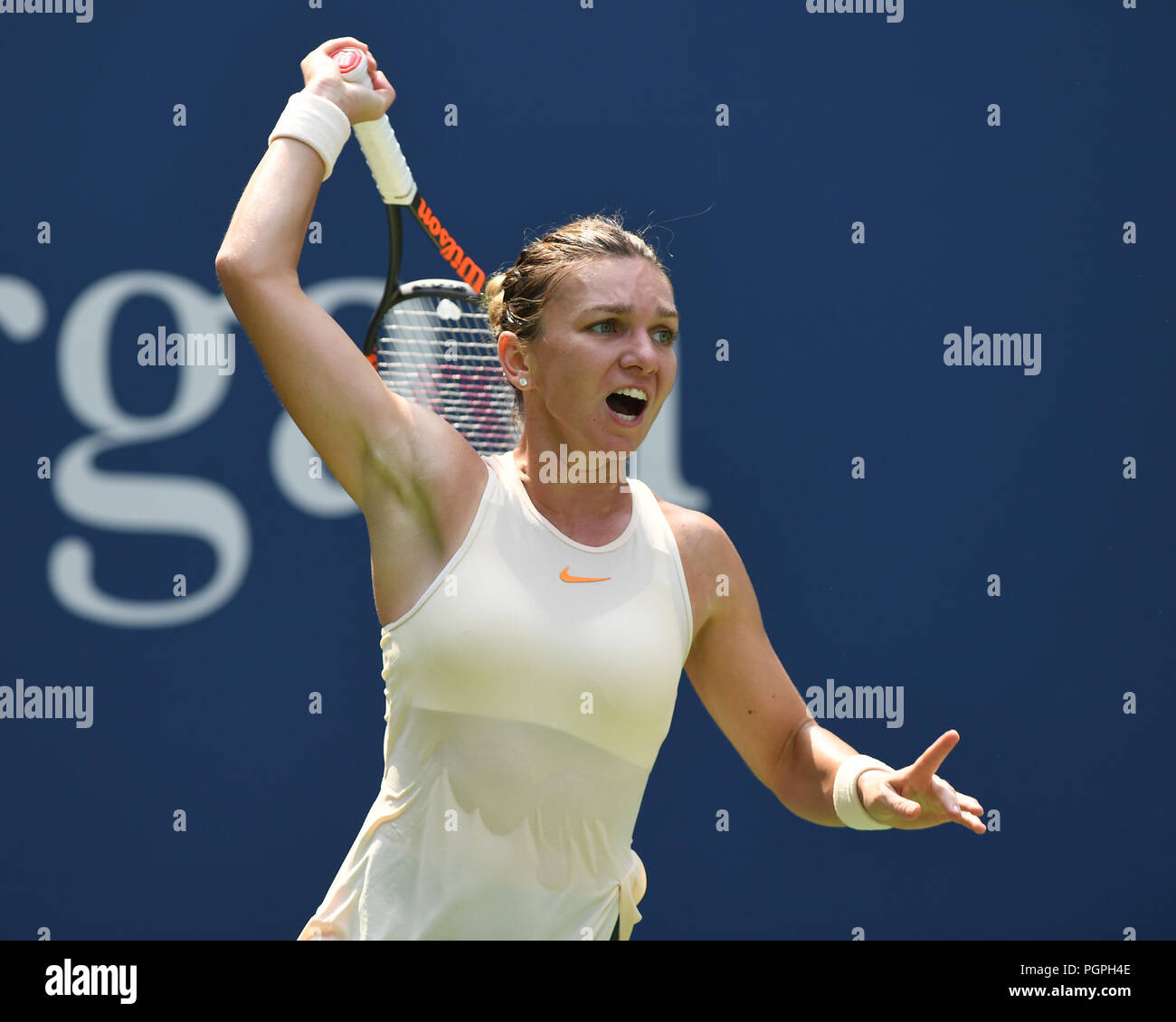 Flushing NY, USA. 27th Aug, 2018. Simona Halep Vs Kaia Kanepi on Louis ...