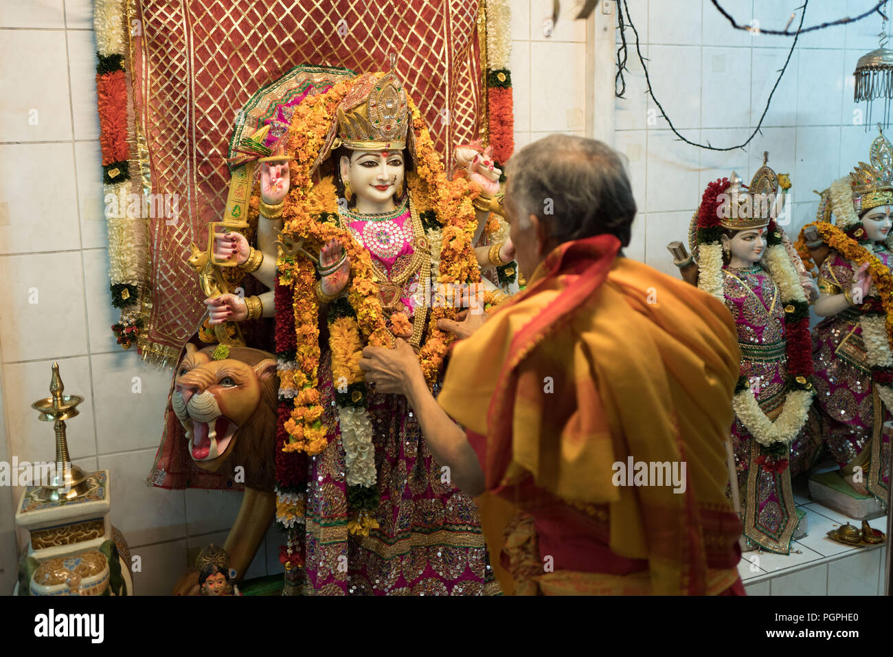 Germany, Berlin. 22nd Aug, 2018. The figure of a Hindu goddess is ...