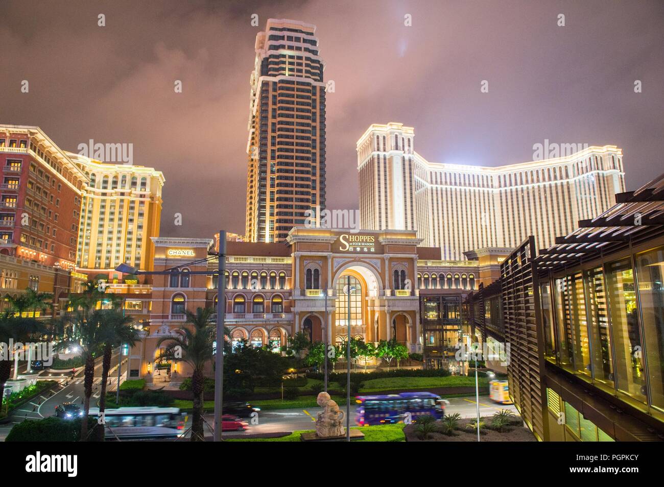 Macau, Macau, China. 28th Aug, 2018. Macau, CHINA-Night scenery of the ...
