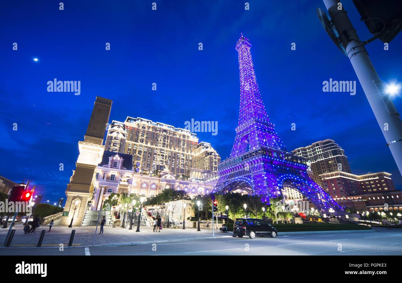Macau, Macau, China. 28th Aug, 2018. Macau, CHINA-Night scenery of the ...