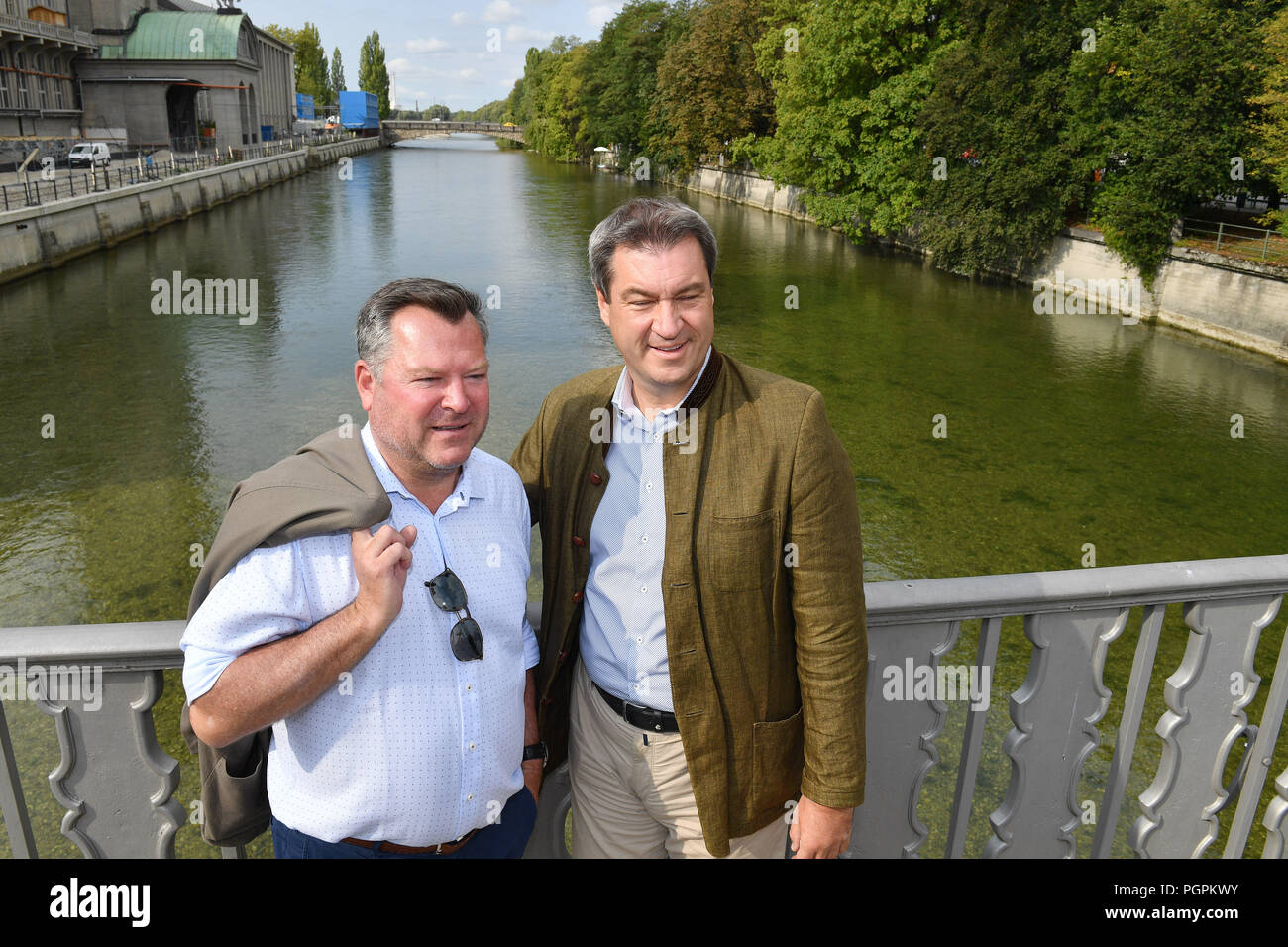 Prime Minister Markus Soeder visited with the second mayor of the city ...